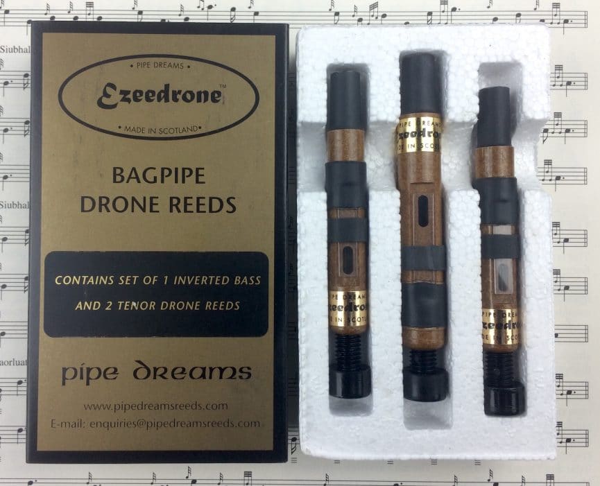 Ezeedrone Drone Reeds for Bagpipes with INVERTED Bass (Set: 1 bass, 2 ...